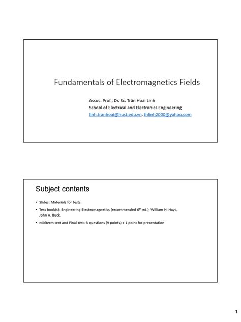 2023 1 Principles Of Engineering Electromagnetics Chapters 1 2 3 4