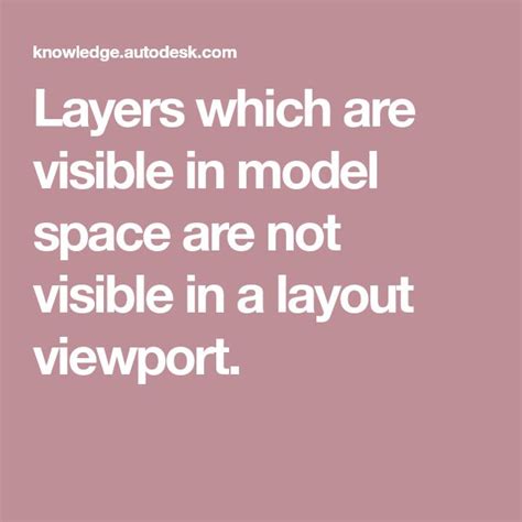 layers which are visible in model space are not visible in a layout
