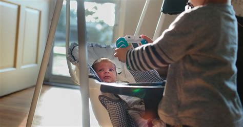 Newborn Sleeping In Swing New Arrivals