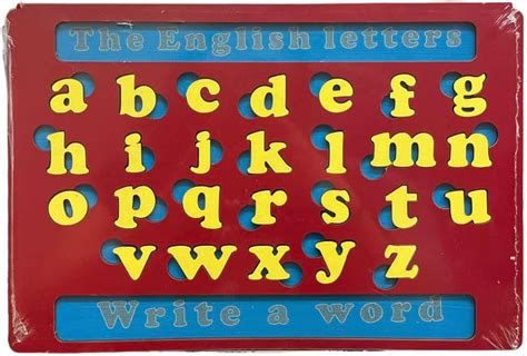 لوحة حروف خشبية تعليمية للأطفال بتصميم الحروف الإنجليزية ايه بي سي Amazon Eg