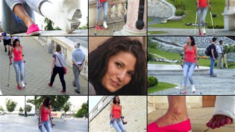 Emma Term SLWC Crutching Casted Tourist Struggles Along Long Toes In Term Casts Clips Sale