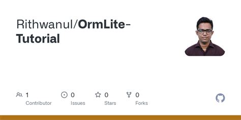 github rithwanul ormlite tutorial