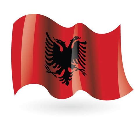 물결 모양의 알바니아 국기 Ai Eps Uidownload