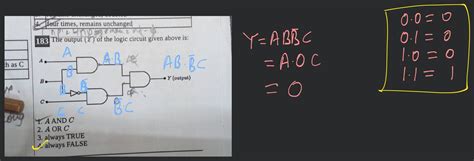 The Output I Of The Logic Circuit Given Above Is Filo