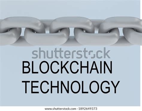 3d Illustration Blockchain Technology Title Under Stock Illustration