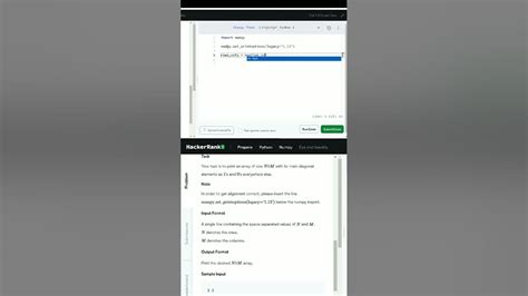 Hackerrank Python Numpy Eyeandidentity Hackerranksolutions