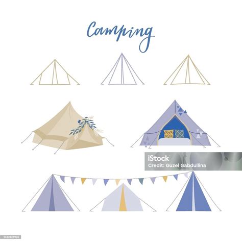 캠핑 벡터 삽화 보호 텐트 여름 캠프에 대한 웹용 라인 티피 자연 휴식 보보스에 대한 스톡 벡터 아트 및 기타 이미지 보보스 여름 캠프 캠핑 Istock