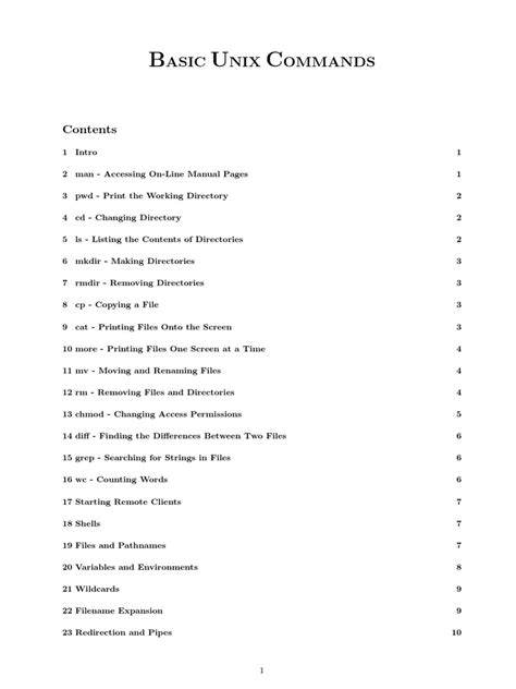 Basic Unix Pdf Computer File Directory Computing