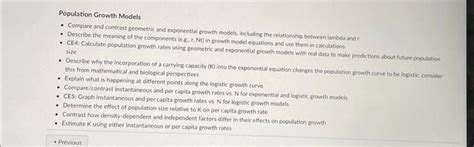 Solved Population Growth Models Compare And Contrast