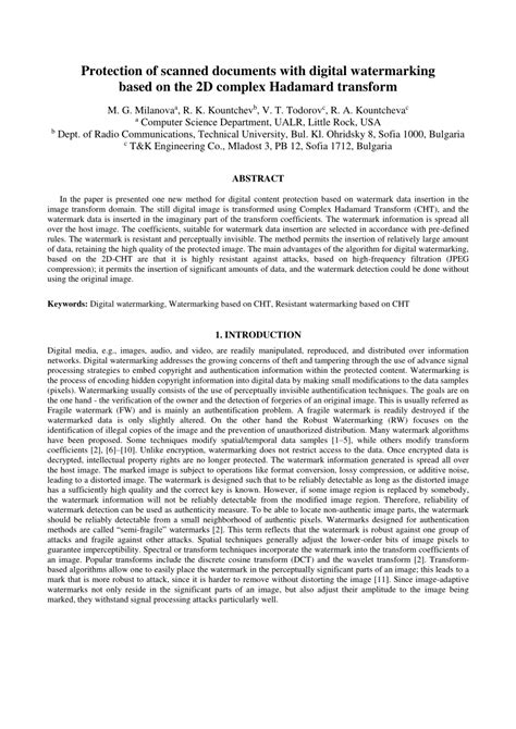 Pdf Protection Of Scanned Documents With Digital Watermarking Based