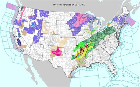 Nws Watch Warning Advisory Display National Weather Service Map Weather Map