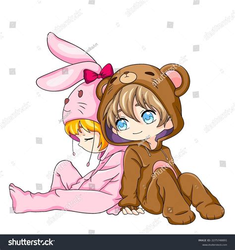 2651 Cute Anime Couple Görseli Stok Fotoğraflar Ve Vektörler