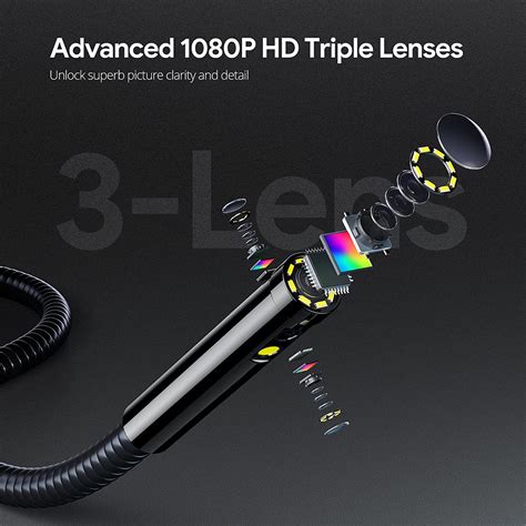 Depstech Ds700 Triple Lens Borescope Camera With 7 Ips Screen