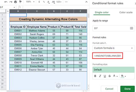 How To Add Alternating Colors Every 2 Rows In Google Sheets