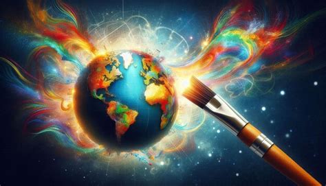 brush draws map of the world premium ai generated image