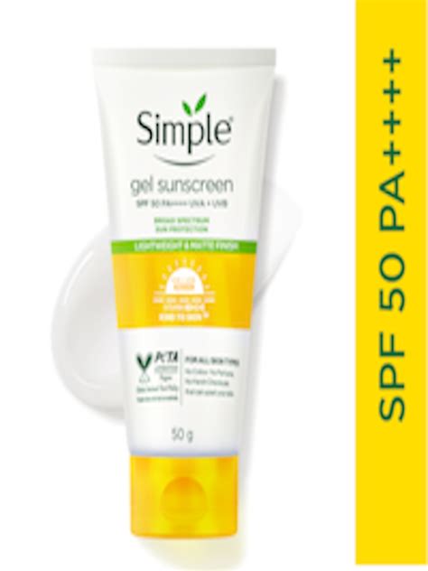 Buy Simple Kind To Skin Lightweight Matte Finish Gel Sunscreen Spf 50