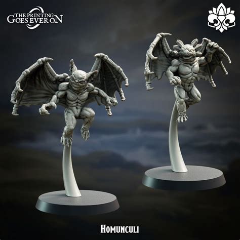 3d Printable Homunculi Presupported By The Printing Goes Ever On