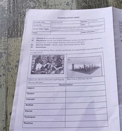 LEARNIEG ACTIVTTY SHEET 1 Activity 5 Descabe StudyX