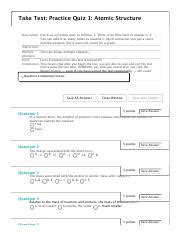 Atomic Structure Practice Quiz Take Test Practice Quiz 1 Atomic Structure Description Use It