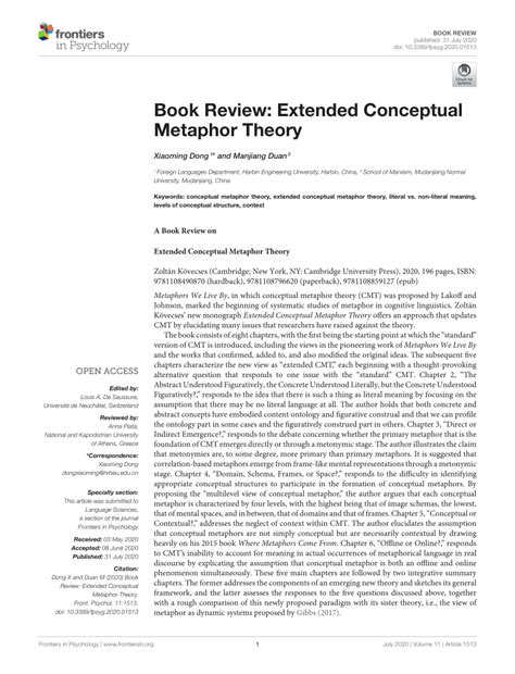 Pdf Book Review Extended Conceptual Metaphor Theory