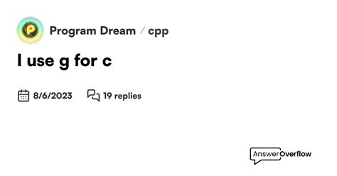 I Use `g` For C Program Dream