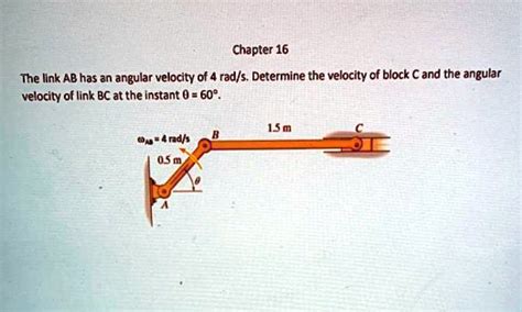 Solved Chapter 16 The Link Ab Has An Angular Velocity Of 4 Rads Determine The Velocity Of