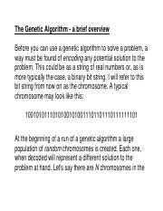 Presentation Genetic Algorithm Pdf The Genetic Algorithm A Brief Overview Before You Can