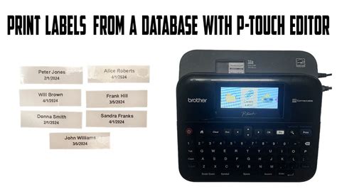 Print Labels From A Database With P Touch Editor Youtube