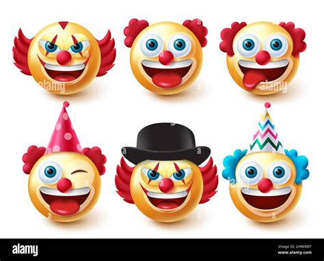 Emoji Clowns Character Vector Set Emojis Birthday Characters In Funny