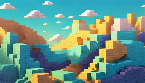 voxel art 3d lego zombie character design with 8 bit pixel style stock illustration