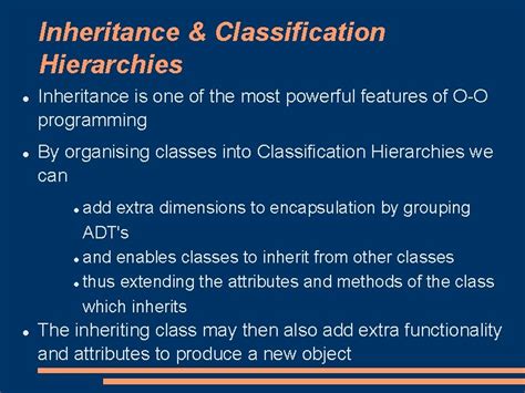 Lecture8 Inheritance Classification Hierarchies Classification