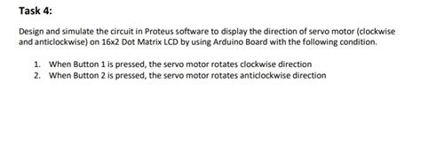 Solved Task Design And Simulate The Circuit In Proteus Chegg