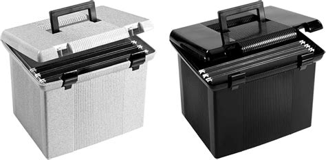 Amazon Com Pendaflex Portable File Boxes With File Rails And Hanging Folders Black And