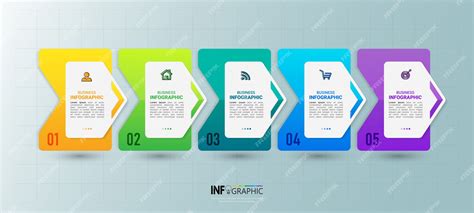 Línea De Tiempo Infografía 5 Pasos Vector Premium