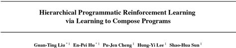 Rl Hierarchical Programmatic Reinforcement Learning Via Learning To Compose Programs Icml23