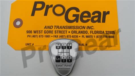 9 Speed Eaton Fuller Shift Knob Diagram P N 5586104
