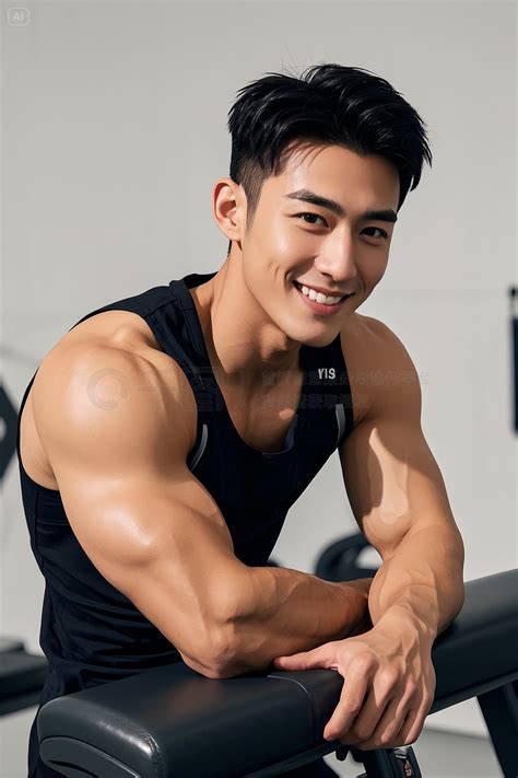 健身ai数字艺术 健身馆宣传画帅气的健身教练微笑着 Ai人像免费下载格式5000像素编号71673228 千图网