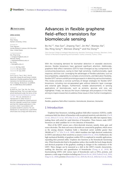 Pdf Advances In Flexible Graphene Field Effect Transistors For