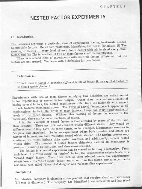 6 Nested Factor Experiments Pdf