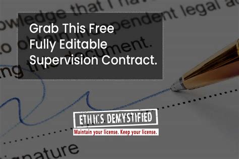 Sample Clinical Supervision Contract Ethics Demystified
