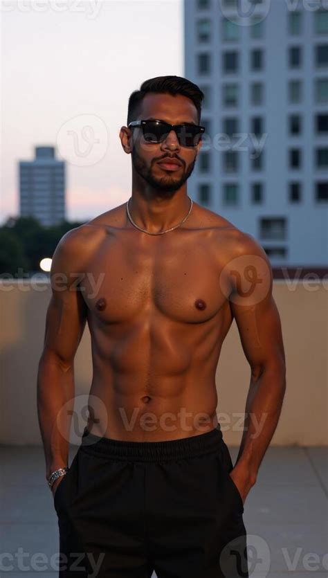 A Stylish Confident Black Male Model Posing With Swagger In A Trendy