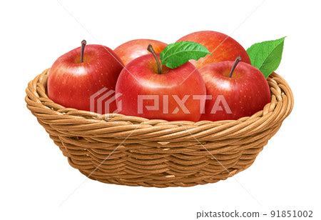 蘋果蘋果圖實集籃 插圖素材 91851002 PIXTA圖庫