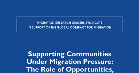 Supporting Communities Under Migration Pressure The Role Of Opportunities Information And