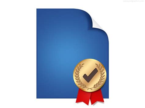 Certified Document Icon Psd Free Icon Freeimages