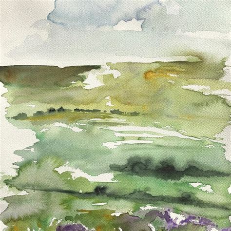 Abstract Landscape Watercolor Etsy