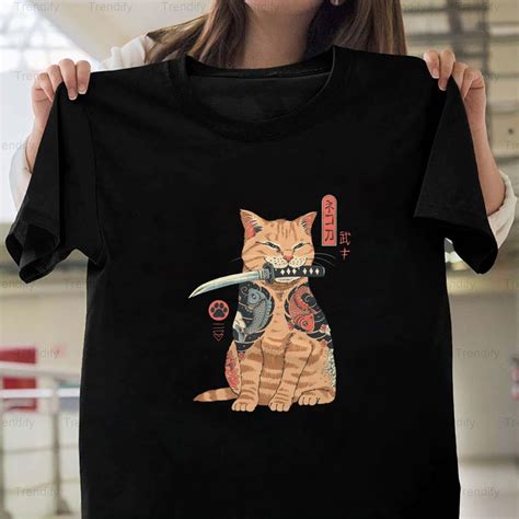 Catana Funny Cat Katana Sword Pun Humor Graphic Design Unisex T Shirt