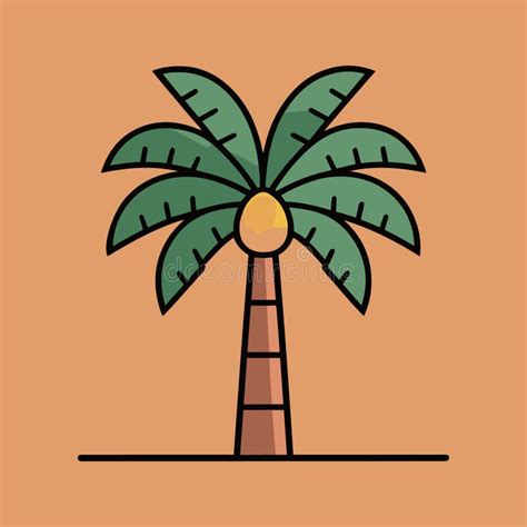 A Flat Minimalist Vector Illustration Of A Palm Tree Stock Vector Illustration Of Drawing