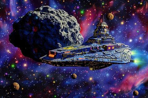 Asteroid Mining Operation In Deep Space Premium Ai Generated Image