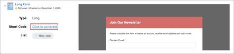 Once You Generate The Short Code The Signup Form Becomes Active And