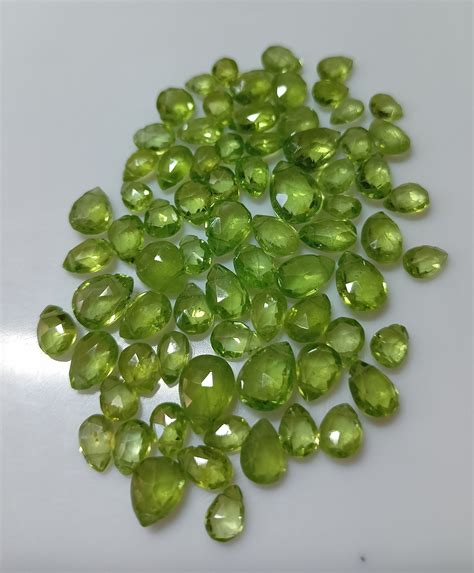 10 Pieces Lot Natural Peridot Gemstone Natural Peridot Teardrops Best For Silver Jewelry S